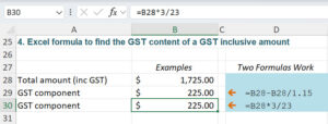 How To Calculate GST Using Excel Formulas - Excel at Work