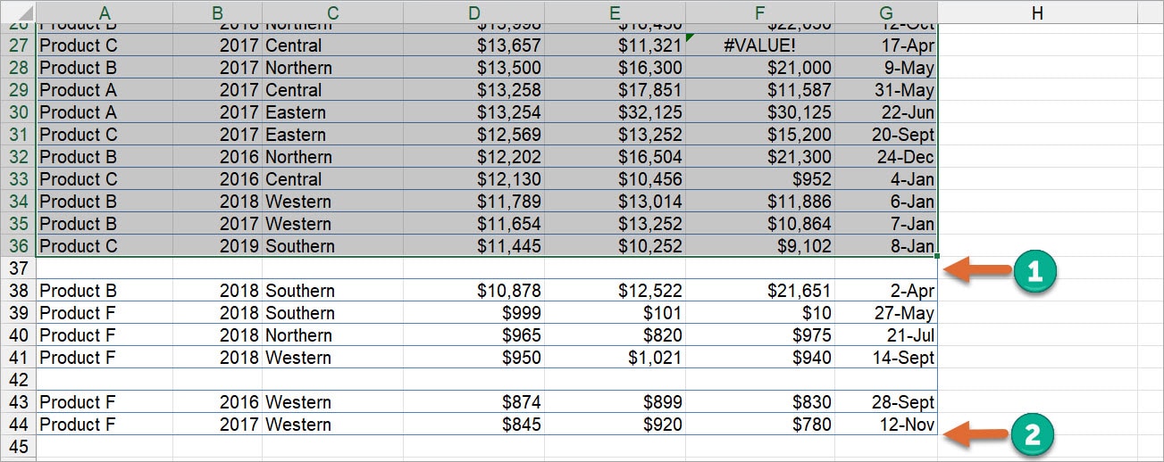Excel Filter Not Working? 5 Reasons Why - Excel at Work