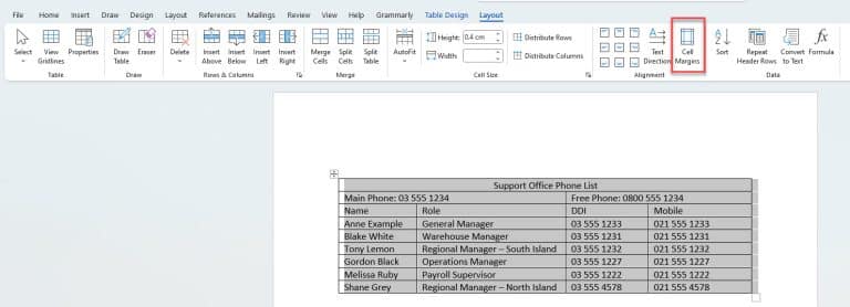 Word Table Formatting - Excel at Work