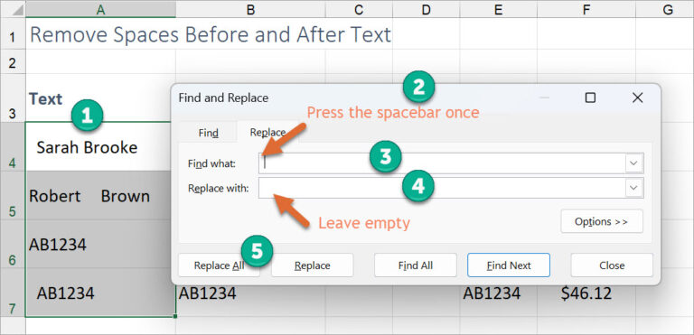 How to Remove Space Before and After Text in Excel - Excel at Work